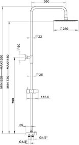 Novaservis, Sprchová souprava k nástenné sprchové nebo vanové baterii, SET032-0