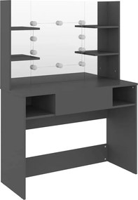 Kosmetický stolek s LED světly 100 x 40 x 135 cm MDF šedý 331542