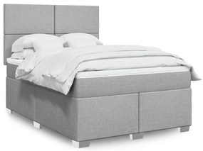 Box spring postel s matrací světle šedá 160 x 200 cm textil 3290532
