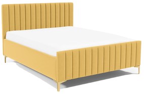 Eka Čalouněná postel SUTRA+ 120x200 cm Barva látky Trinity: (2318) Žlutá, Úložný prostor: S kovovým rámem úložného prostoru