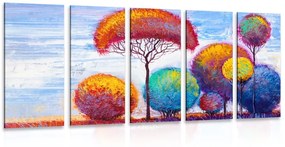 5-dílný obraz podzimní les Varianta: 100x50