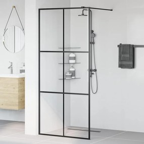 Zástěna do průchozí sprchy čiré ESG sklo 90 x 195 cm černá 151024
