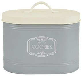 Dóza na cookies šedá VINTAGE 16cm