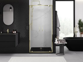 Mexen Exo, dvojité výklopné sprchové dveře, 120 cm, transparentní sklo, zlatá, 8182-120-000-50-00