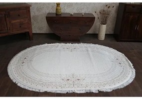 koberec AKRYL Ovál MIRADA 0082 krémový / růžovy ( Mavi ) Fringe velikost 200x300 cm | krásné koberce cz