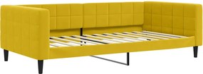 Válenda s matrací žlutá 100 x 200 cm samet 3196679