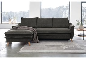 Tmavě šedá rozkládací rohová pohovka (levý roh) Charming Charlie – Miuform