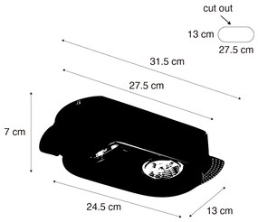 Kulaté zapuštěné bodové svítidlo bílé GU10 70 mm 2-světlo - Hubs