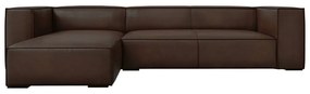 Tmavě hnědá kožená rohová pohovka (levý roh) Madame – Windsor &amp; Co Sofas