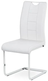 Jídelní židle bílá koženka / chrom DCL-411 WT