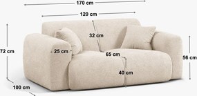 Tmavě modrá sametová pohovka 170 cm Molino – Micadoni