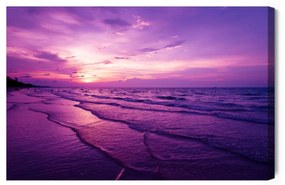 Obraz Fialový Západ Slunce Nad Mořem Nedostatek Nedostatek Přírodní plátno 70x50