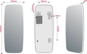 Sapho Tong zrcadlo s LED osvětlením 120 x 50 cm TN5012