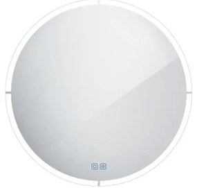Nimco - Zrcadlo s LED osvětlením, průměr 80 cm, dotykový senzor, hliník ZP 24002RVX