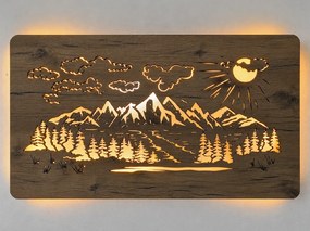 Li-Go "Hory" světelný obraz s baterií a pohybovým čidlem 80x45 cm provedení povrchu: jedle