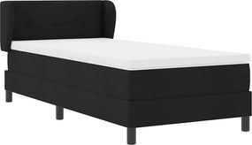 Postel s boxspringem s čelo Černá 90 x 200 cm textil 3340005