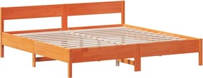Postel bez matrace voskově hnědá 200 x 200 cm masivní borovice 3216211