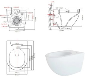 BPS-koupelny Závěsná WC mísa se SoftClose sedátkem , bílá