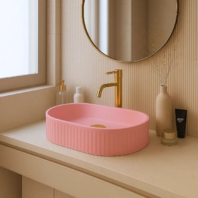 Rea Vanda, umyvadlo na desku 500x310x130 mm, růžová matná, REA-U6376