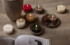 STAR TRADING Čajová LED svíčka Flamme Beige 4 cm – set 2 ks, béžová barva, plast, vosk