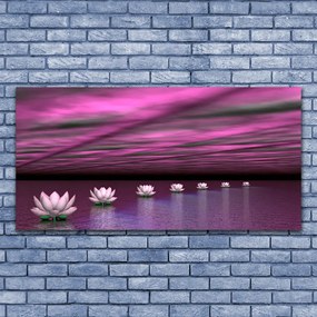 akrylový obraz Květiny Voda Rostlina Příroda 120x60 cm
