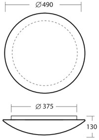 Osmont 59534 Aura 5, stropní/nástěnné svítidlo, 27W LED 4000K, opálové sklo, prům. 49cm