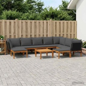11 ks Masivní akáciové dřevo a provaz Přírodní 3407752
