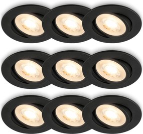 Briloner Vestavná LED svítidla (Sada 9 kusů, černá)