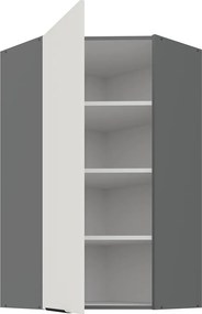 ARIA aw | horní kuchyňská skříňka 60x60 GN-108 1F (45°) rohová s policemi | 60x60 cm | EXTRA VYSOKÁ | antracit/bílá