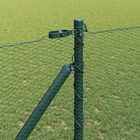 Hexagonální plot s podpěrou 10 x 1,4 m Ocel potažená PVC Zelená 3353066