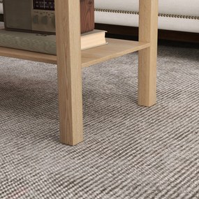 HOMCOM Konferenční stolek s 2 úložnými policemi do obývacího pokoje 90x45x44,5 cm Naturální