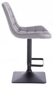 LuxuryForm Barová židle PARIS na černé podstavě - šedá