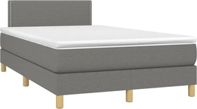 Box spring postel s matrací a LED tmavě šedá 120x190 cm textil 3270082