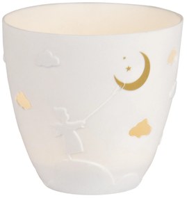 räder Porcelánový svícen Angel and Moon 9 cm, bílá barva, porcelán