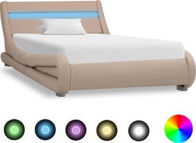 vidaXL Rám postele s LED světlem umělá kůže 100 x 200 cm [285739] Barva: Šedá