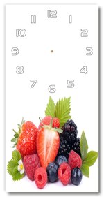 Wallmuralia Moderní hodiny nástěnné Lesní ovoce 30x60 cm