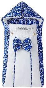 Novorozenecký spací pytel s mašlí Barva: modrá, Rozměry: 80 x 43 cm