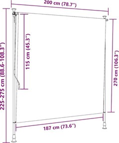 vidaXL Venkovní roleta 200 x 270 cm [368771] Barva: Modrá