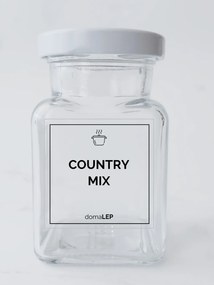 Samolepka na kořenky COUNTRY MIX průhledná 5 × 5 cm tučné písmo