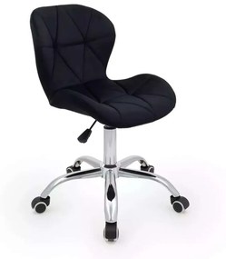 LuxuryForm DESIGN Otočná židle LIVIO VELUR na stříbrné podstavě s kolečky - černá