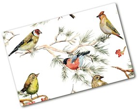 Wallmuralia Kuchyňská deska skleněná Lesní ptáci 80x52 cm