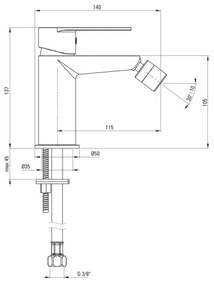 Deante BGA_N30M - Bidetová baterie ALPINIA černá