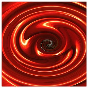 Abstraktní obraz - červená spirála (30x30 cm)