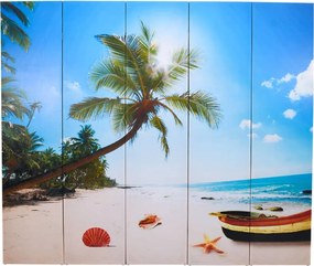 Skládací paraván 200 x 170 cm pláž 240478