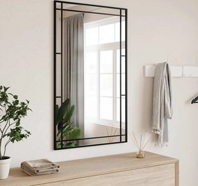 vidaXL Nástěnné zrcadlo černé 60 x 100 cm obdélník železo [358631]
