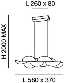 Fabas 3626-46-102 Sylvie, závěsné svítidlo z bílého metalakrylátu, LED 30W 3000K, délka 58cm