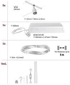 Paulmann 94442 - SADA 5xGU5,3/10W Bodové svítidlo SALT 230V matný chrom