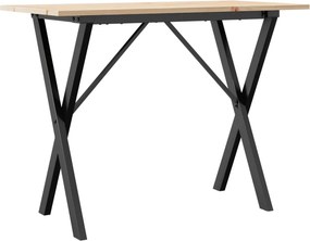 Jídelní stůl s X rámem 100 x 50 x 75 cm borové dřevo a ocel 3282697