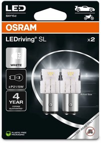 Led autožárovka osram ledriving sl p21/5w studeně bílá 6000k 12v dva kusy v balení