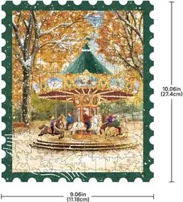 ROBOTIME Puzzle Dřevěné puzzle Podzimní kolotoč / 200 dílků / od 14 le